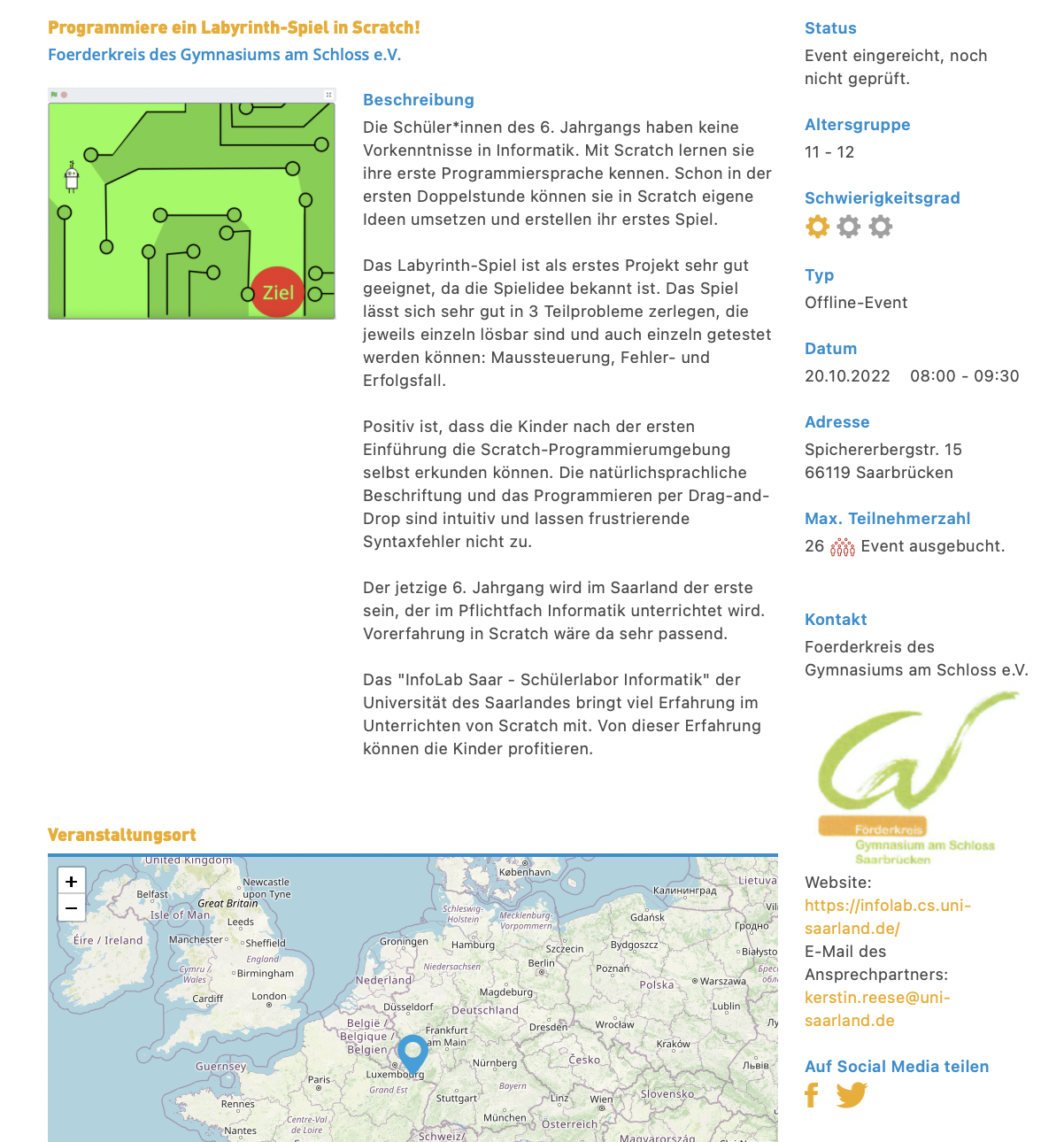 InfoLab Saar | Schülerlabor Informatik an der Universität des Saarlandes