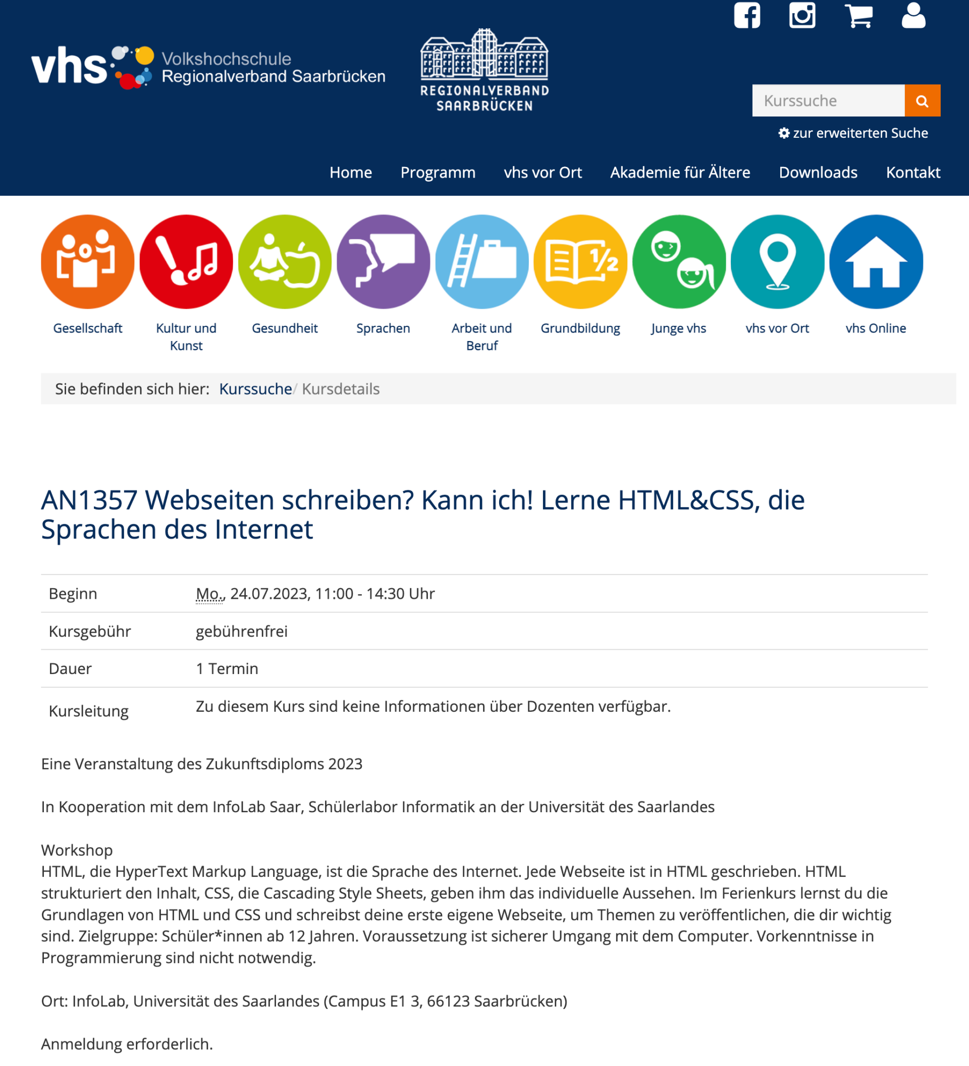 InfoLab Saar | Schülerlabor Informatik an der Universität des Saarlandes